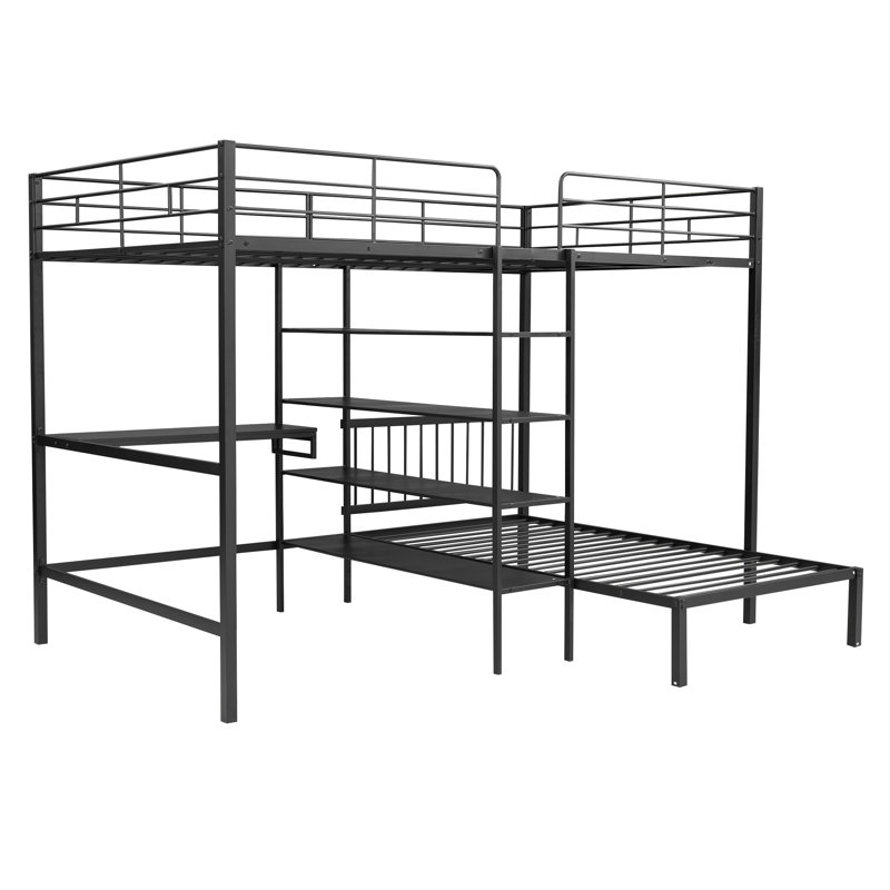 Isabelle & Max™ Full Over Twin Metal Bunk Bed with Built-in Desk ...